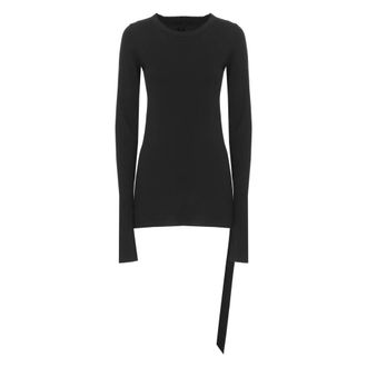 Rick Owens Rib LS T-Shirt - - Tops - Damen - Schwarzk - XS
