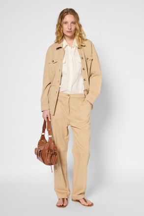 Gerard Darel Surchemise en coton et lin - ROMELDA - Camel