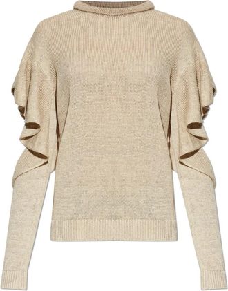 Moschino Femme, Pulls, Beige, Taille: 38 FR Linen Sweater