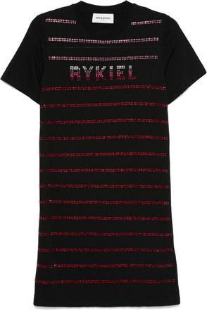 Sonia Rykiel Kurzärmeliges Minikleid mit Strass - Schwarz