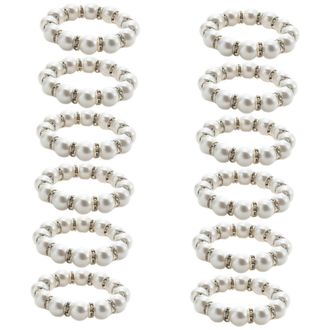 Cabilock 24st&uuml;cke Teiliges Perlen Serviettenringe Hochwertige Napkin Holder F&uuml;r Dinner Und Festlichkeiten Stilvolle Tischdekoration F&uuml;r Verschiedene Anl&auml;sse