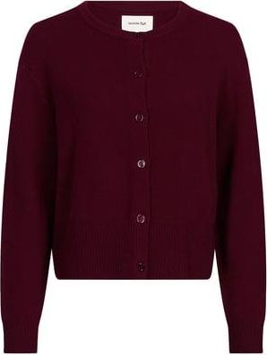 Saison 1865 Cardigan duveteux &agrave; col rond en cachemire