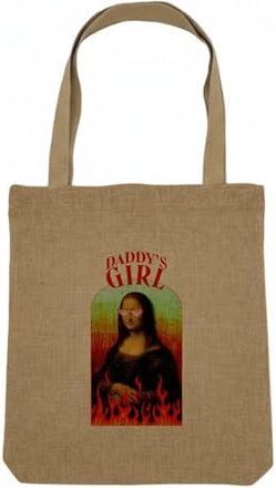 Fabulous Sac Shopping Tote Bag Aspect Lin - Daddys Girl La Joconde Collage Vintage Illustration Art Humour De Vinci Detournement - Sac de Courses Toile Epaisse
