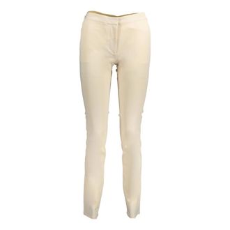 GANT Femme, Pantalons, Beige, Taille: 38 FR Pantalon Beige en Coton avec D&eacute;tails Contrastants