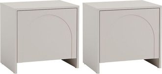 Vente-Unique Lot de 2 tables de chevet avec 1 porte - Beige - NALYRA de Maison C&eacute;phy