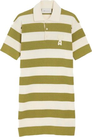 Ami Femme, Robes, Multicolore, Taille: 40 FR Robe en maille coton ajour&eacute;e ray&eacute;e