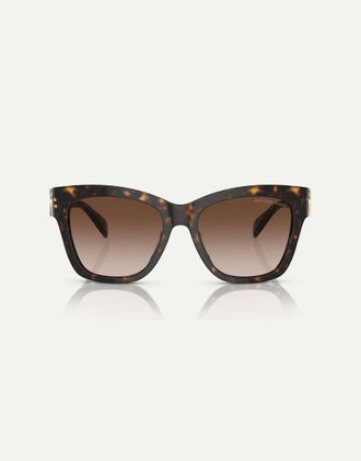 Michael Kors lunettes de soleil Empire carr&eacute;es papillon avec verres marron, &eacute;caille fonc&eacute;e