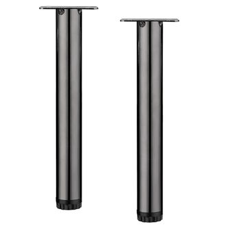 Generic Schwarze Sofabeine Aus Metall (10, 12, 13 cm) - Ersatz F&uuml;r M&ouml;bel Wie B&uuml;cherregale, Tische, Schr&auml;nke, Kommoden Mit Verstellbaren, Rutschfesten Fu&szlig;kappe