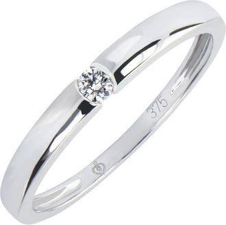 Edenly Solitär Ring Ursprung - One - 18 Karat Weißgold und Diamant