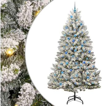 vidaXL K&uuml;nstlicher Weihnachtsbaum Gr&uuml;n und Wei&szlig; 240 cm PVC und Metall vidaXL