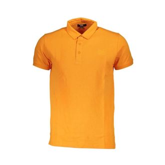 Cavalli Orangefarbenes Baumwoll-Poloshirt mit gesticktem Logo - - Tops - Herren - Orange - 2XL