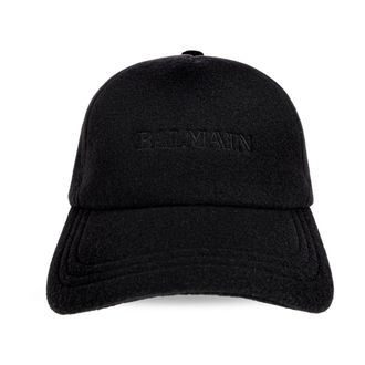 Balmain Homme, Accessoires, Noir, Taille: ONE Size Casquette de baseball en laine