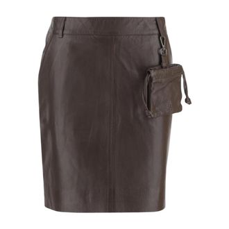 The Garment Margo Lederrock - - Skirts - Damen - Braun - 3XS