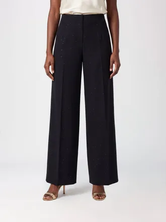Herno Weite Palazzo-Hose mit hoher Taille aus Cr&ecirc;pe mit Pailletten