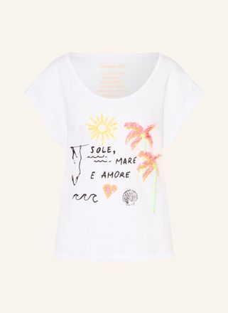 Grace Grace T-Shirt Mit Pailletten weiss