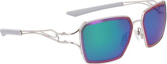 Nike Prisma-Sonnenbrille f&uuml;r Herren/Damen Unisex, Quadratisch (Silber/Gr&uuml;n/Infrarot)