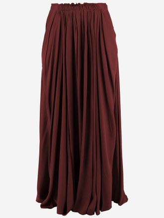 SA SU PHI Womens Skirt Long Cotton-Blend Bordeaux