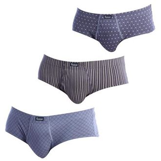 Abanderado Slip Abierto Esenciales Estampados Ouvert, M&eacute;lange Geo Clair, 52 (Lot de 3) Homme