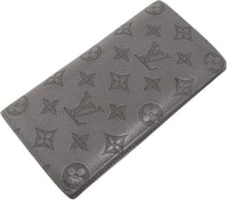 Louis Vuitton Portefeuille Brazza Monogram Shadow doccasion - Homme - Pre-owned - Gris - Taille: ONE Size
