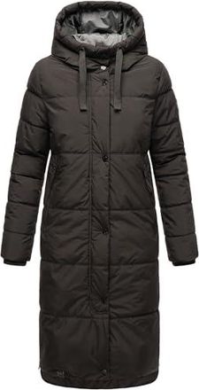 Marikoo Soranaa Manteau dhiver long chaud matelass&eacute; pour femme avec capuche Tailles XS &agrave; XXL, Noir, XL