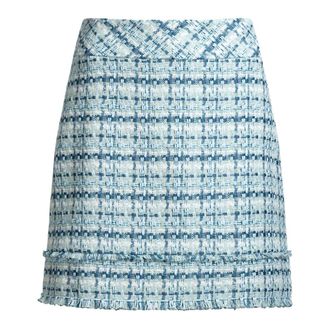 HUGO BOSS Femme, Jupes, Bleu, Taille: 42 FR Jupe Tweed Bleue avec Franges
