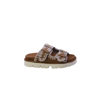 Mou Cuoio Wildleder Mules mit Verstellbaren Schnallen - - Shoes - Damen - Braun - 39 EU