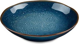 Medard De Noblat M&eacute;dard de Noblat - Assiette salade et p&acirc;tes - D20.5 cm et 50 cl - Vertigo Denim - Gr&egrave;s - Lot de 6 - Bleu