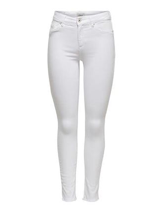 Only Femme Onlblush Mid Raw Ank Dnm Rea0730 Noos Jean Skinny, Blanc (White), XL EU