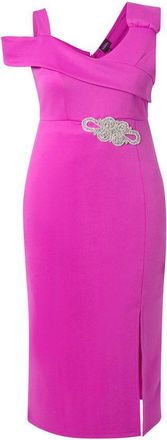 Ulla Popken Maxikleid Maxi-Jerseykleid drapiert Applikation V-Ausschnitt