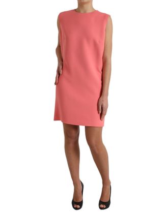 Dolce & Gabbana Womens Pink Virgin Wool Sleeveless Mini Dress