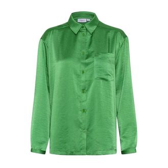 Saint Tropez Chemise Oversize &agrave; Manches Longues - Femme - Blouses et Chemises - Vert - Taille: 40 FR