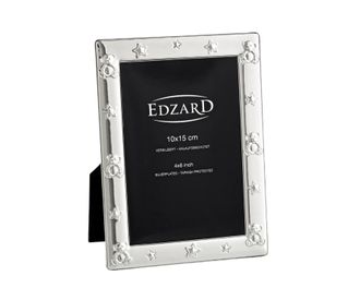 Edzard Bilderrahmen Paula (10x15 cm), edel versilbert, anlaufgesch&uuml;tzt, Fotorahmen f&uuml;r Kinder, B&auml;ren Motiv - Bilderrahmen f&uuml;r Kinderfotos, Babygeschenk, Gesc
