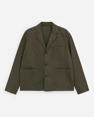 Arket L&auml;ssiger Blazer Aus Baumwolle Und Leinen -Gr&uuml;n