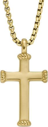 Fossil Herrenkette All Stacked Up Anhänger Edelstahl goldfarben, JF04701710