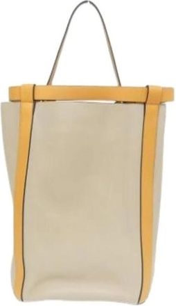 Loewe unisex, Pre-owned, Beige, Taille: ONE Size Sac &agrave; dos en cuir Pre-owned