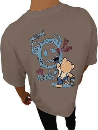 Generic T-shirt imprim&eacute; dos pour homme - T-shirt d&eacute;t&eacute; &agrave; manches courtes - T-shirt tendance - Style r&eacute;tro - Chemise d&eacute;contract&eacute;e pour gar&ccedil;on - Col rond - Grand