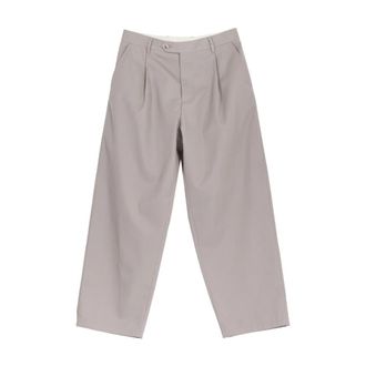 Moschino Wide Leg Baumwoll-Gabardine Hose - - Trousers - Herren - Beige - M