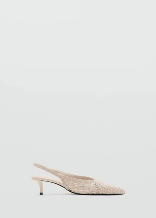 Mango Chaussures pointues tress&eacute;es &eacute;cru - Femme - 35 - MANGO