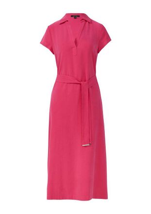 Comma Midikleid Kleid Kurz&auml;rmeliges Midikleid aus Viskosemix mit V-Ausschnitt