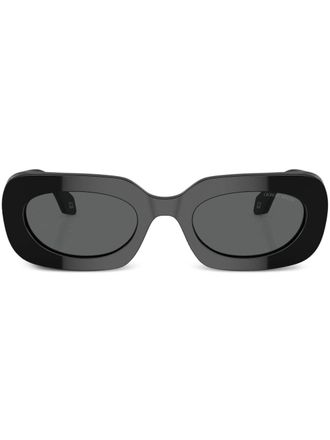 Giorgio Armani lunettes de soleil carr&eacute;es &agrave; logo imprim&eacute; - Noir