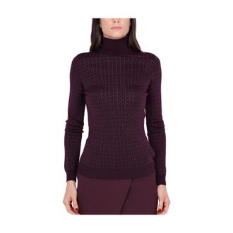 Elisabetta Franchi Femme, Pulls, Violet, Taille: 40 FR Pull Col Roulé