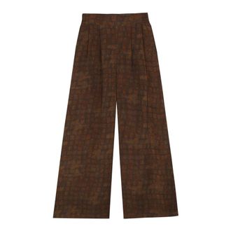 Cortana Cassiopea- weite cupro jord print Hose - - Trousers - Damen - Braun - XS
