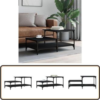 vidaXL Table basse noir 100x50,5x45 cm bois dingénierie - Table Basse - Meuble Salon - Table Dappoint - Table Côté Canapé - Design Moderne