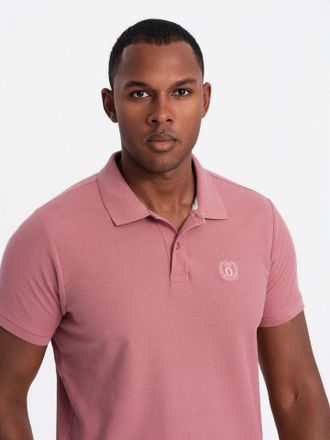 Ombre Poloshirt Herren Polohemd klassisch mit Piqu&eacute;-Stoff Rose M (kein Set, 1-tlg)