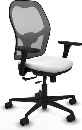 Piqueras y Crespo B&uuml;rostuhl mit 3D-Armen, h&ouml;henverstellbare Lendenwirbelst&uuml;tze, ausgestattet mit Syncro/Traslack und injiziertem Schaumstoff, Grau/Wei&szlig;