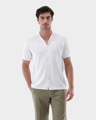 van Laack Strickhemd kurzarm mit Reverskragen