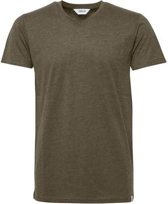 Solid SDBedo Homme T-Shirt à Manches Courtes T-Shirt avec col en V Mélange de Coton Regular Fit, Taille:2XL, Couleur:Ivy Green Melange (8797)