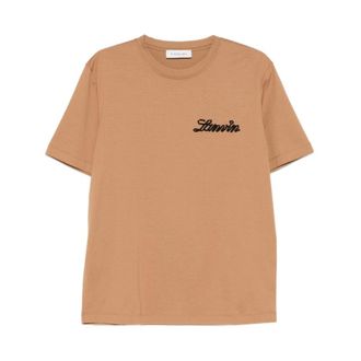 Lanvin Logo T-Shirt - - Tops - Herren - Braun - L