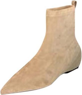 Generic Bottines &agrave; talon bas en faux daim pour femme - Bout pointu - &Eacute;l&eacute;gantes - Polyvalentes - Couleur unie - D&eacute;contract&eacute;es et confortables - &Agrave; enfiler - Pou