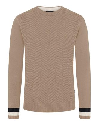 Maerz Pullover aus Merinowolle mit Fischgr&auml;t-Webmuster in